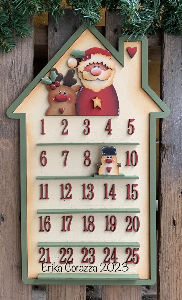 Sagoma: CALENDARIO DELL’AVVENTO MY SWEET HOME - Erika Country Painting